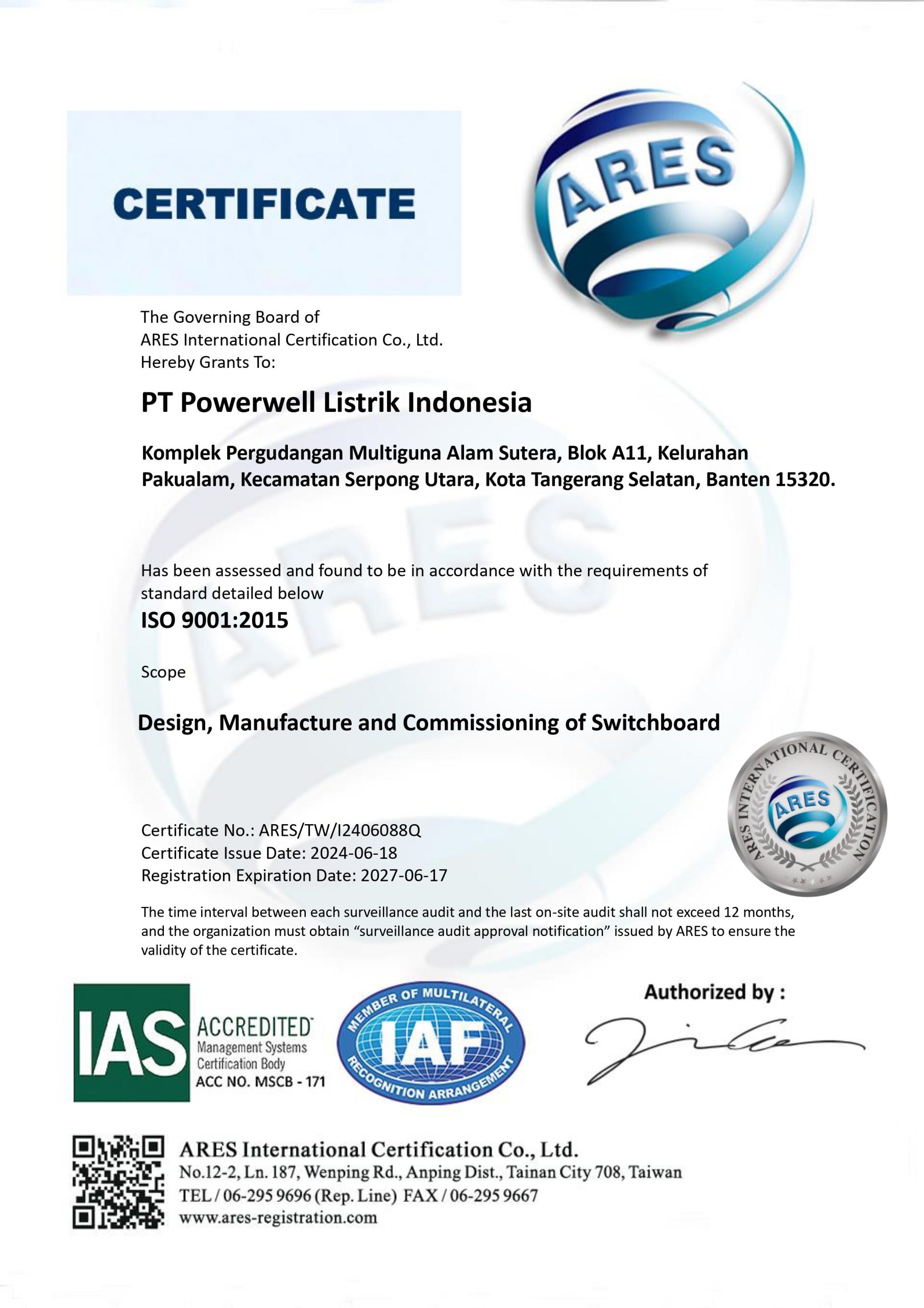 Quality & Safety Certifications - Powerwell